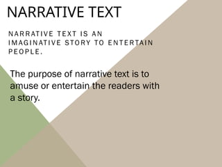 narrative text for nineth graders english text | PPTX