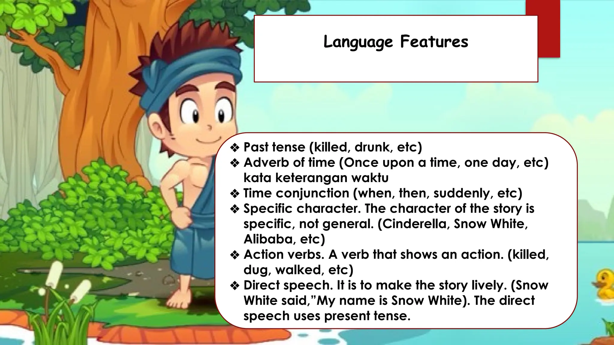 narrative text in English material (fabel, legend,myth) | PPTX