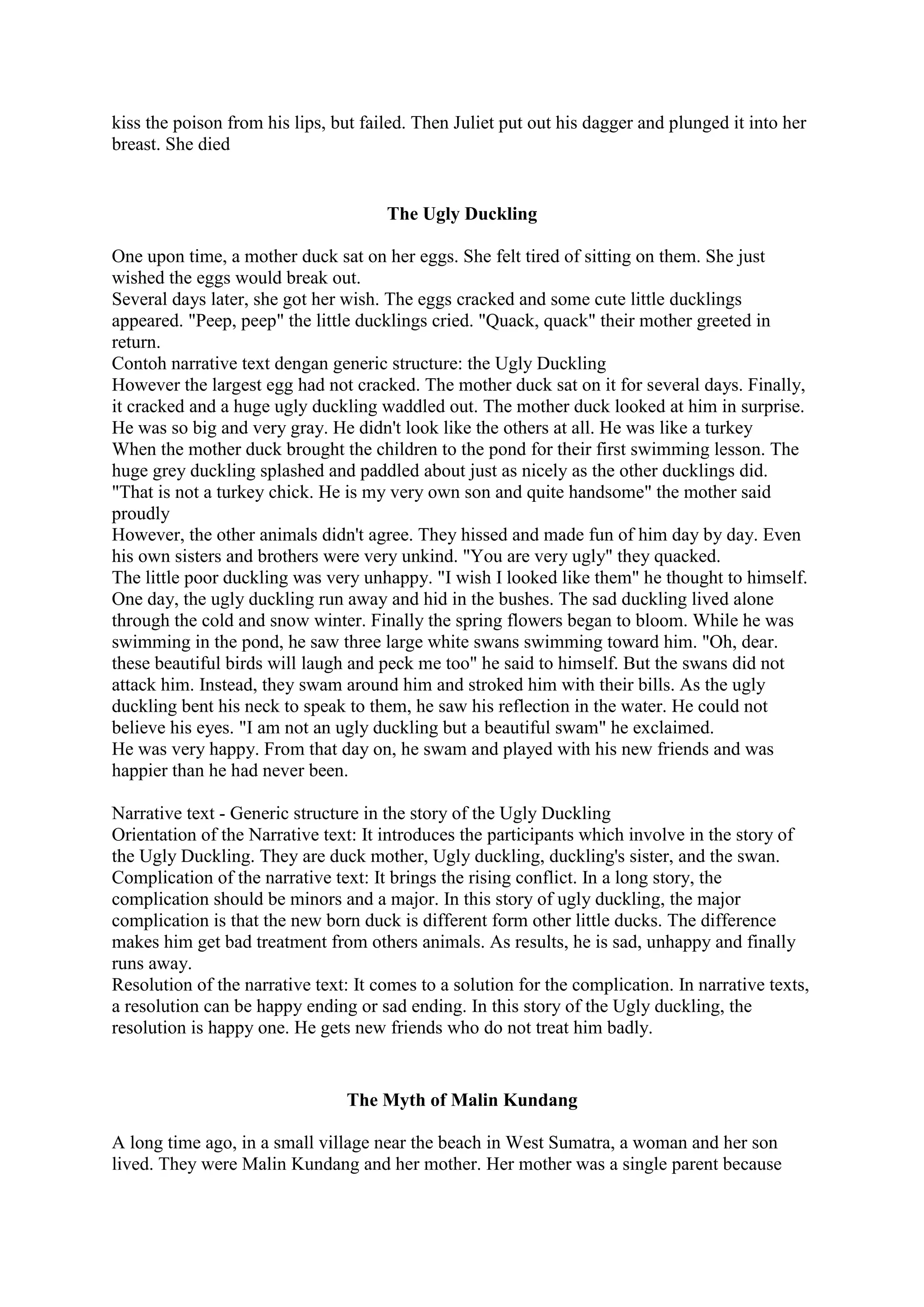 Narrative text jenis | DOCX