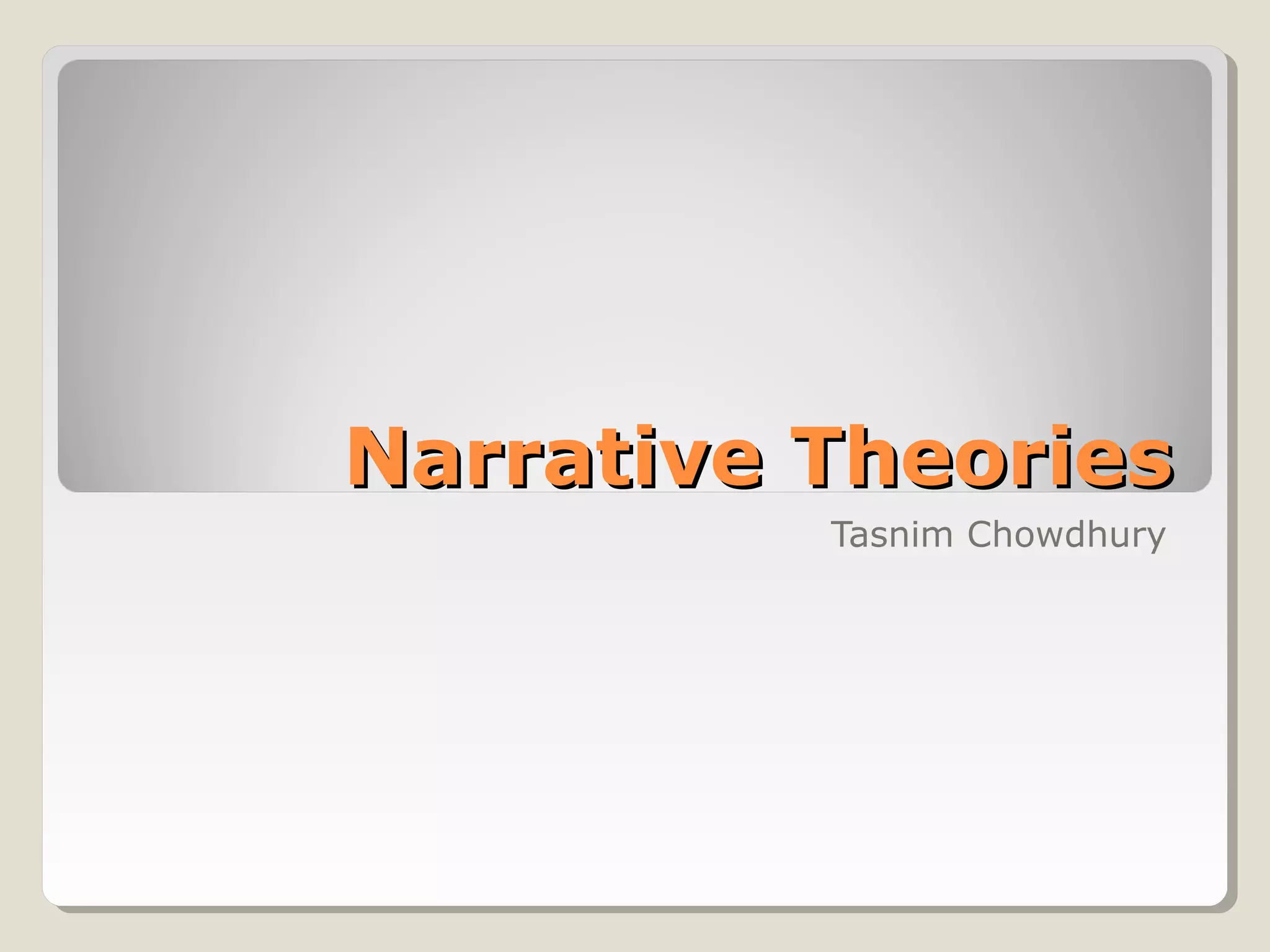 Narrative theories | PPT | Pop Culture