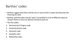 Narrative theories | PPTX | Genres