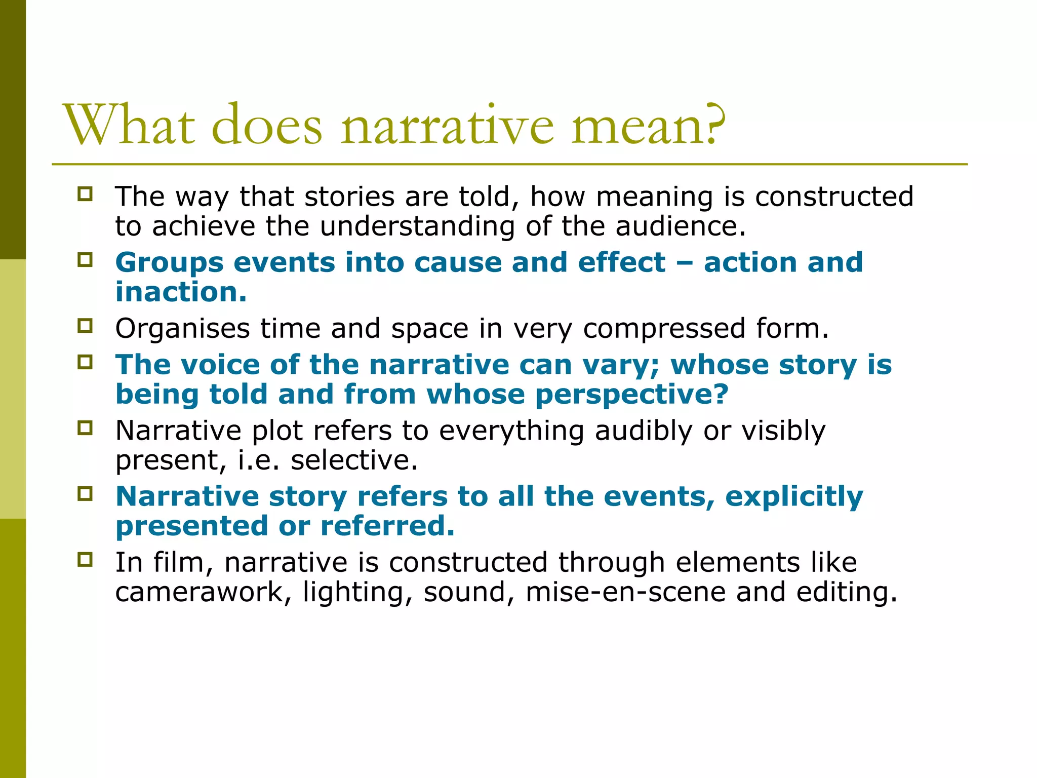 Narrative theories brief version | PPT