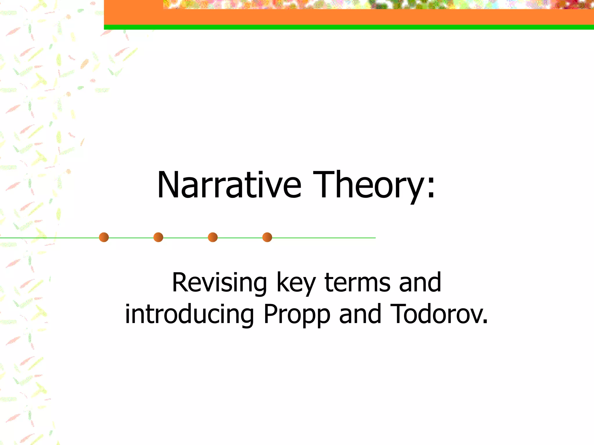 Narrative Theory | PPT