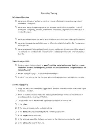 Narrative theory | PDF