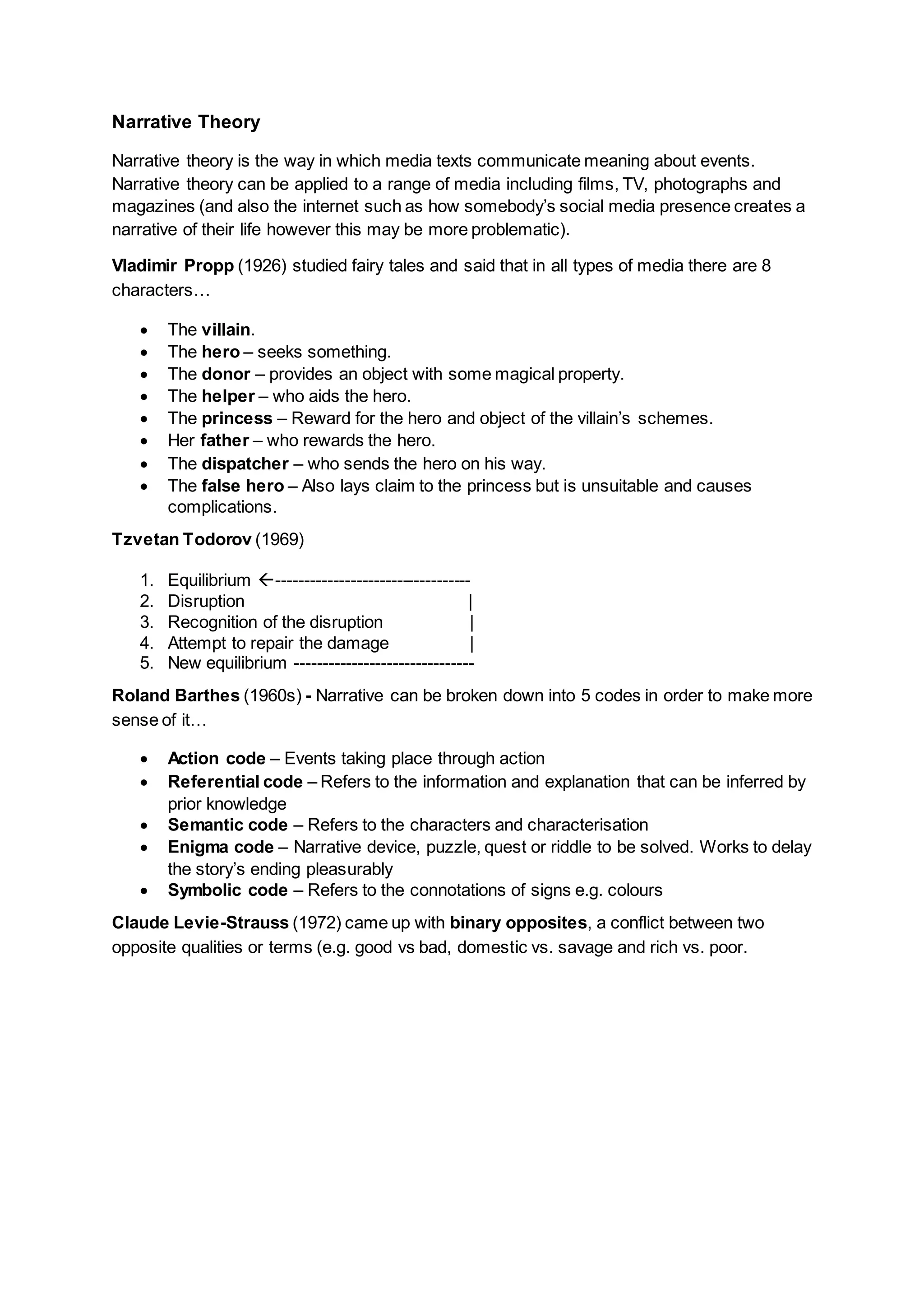 Narrative theory | DOCX | Fantasy | Genres