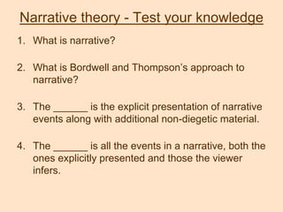 Narrative theory - test your knowledge | PPTX
