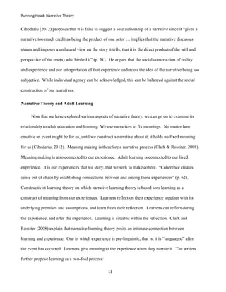 narrative theory and adult learning rev of lit.docx
