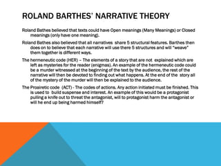 Narrative theory in teaser trailers | PPTX