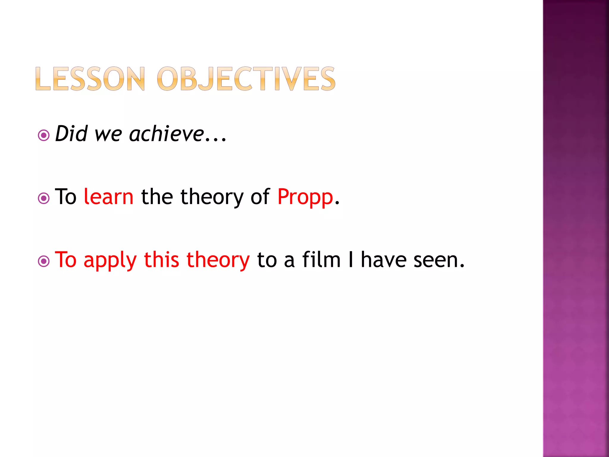 Narrative Theory - Propp | PPTX