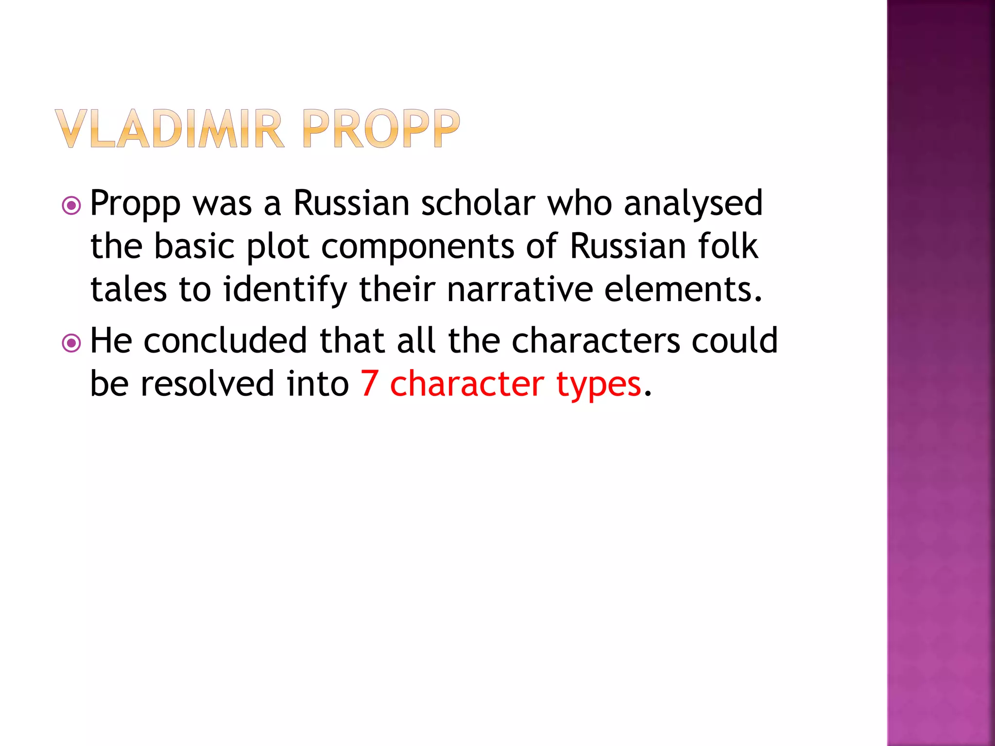 Narrative Theory - Propp | PPTX