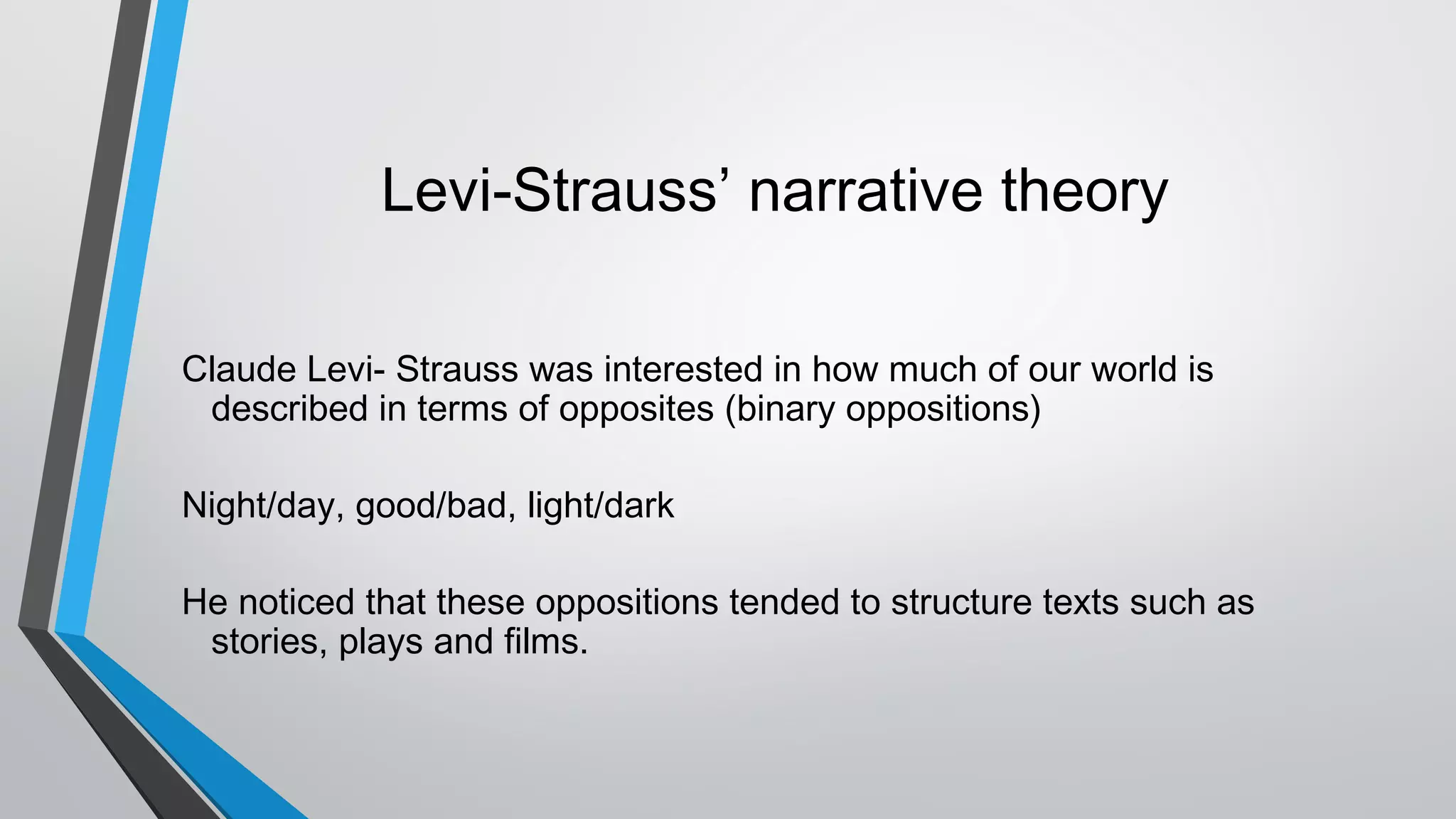 Narrative theory Todorov and Strauss | PPT