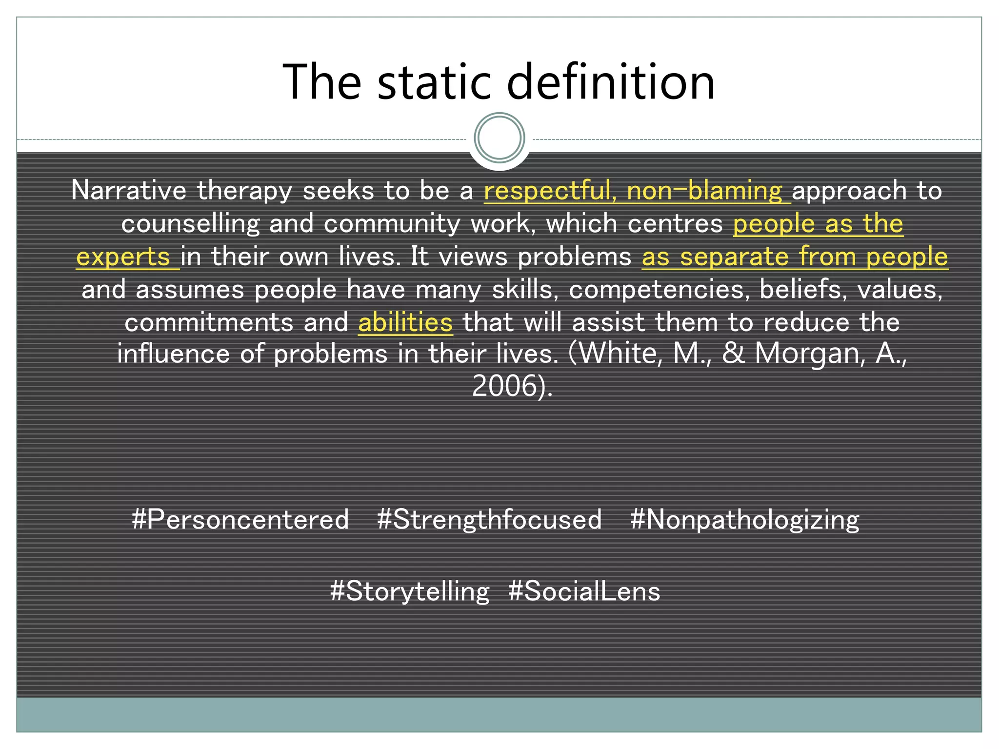 Narrative Therapy by Michael White & David Epston | PPTX