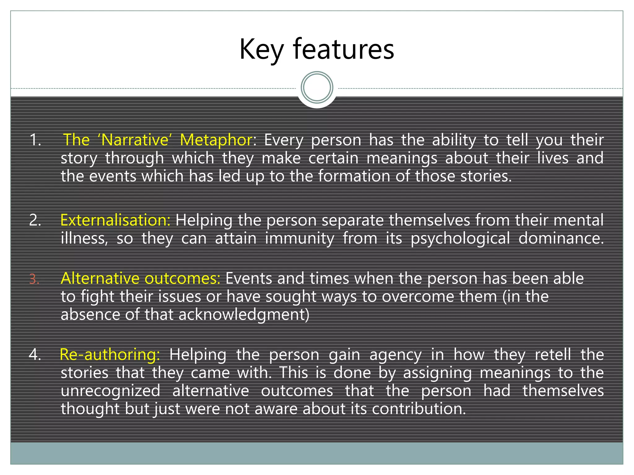 Narrative Therapy by Michael White & David Epston | PPTX