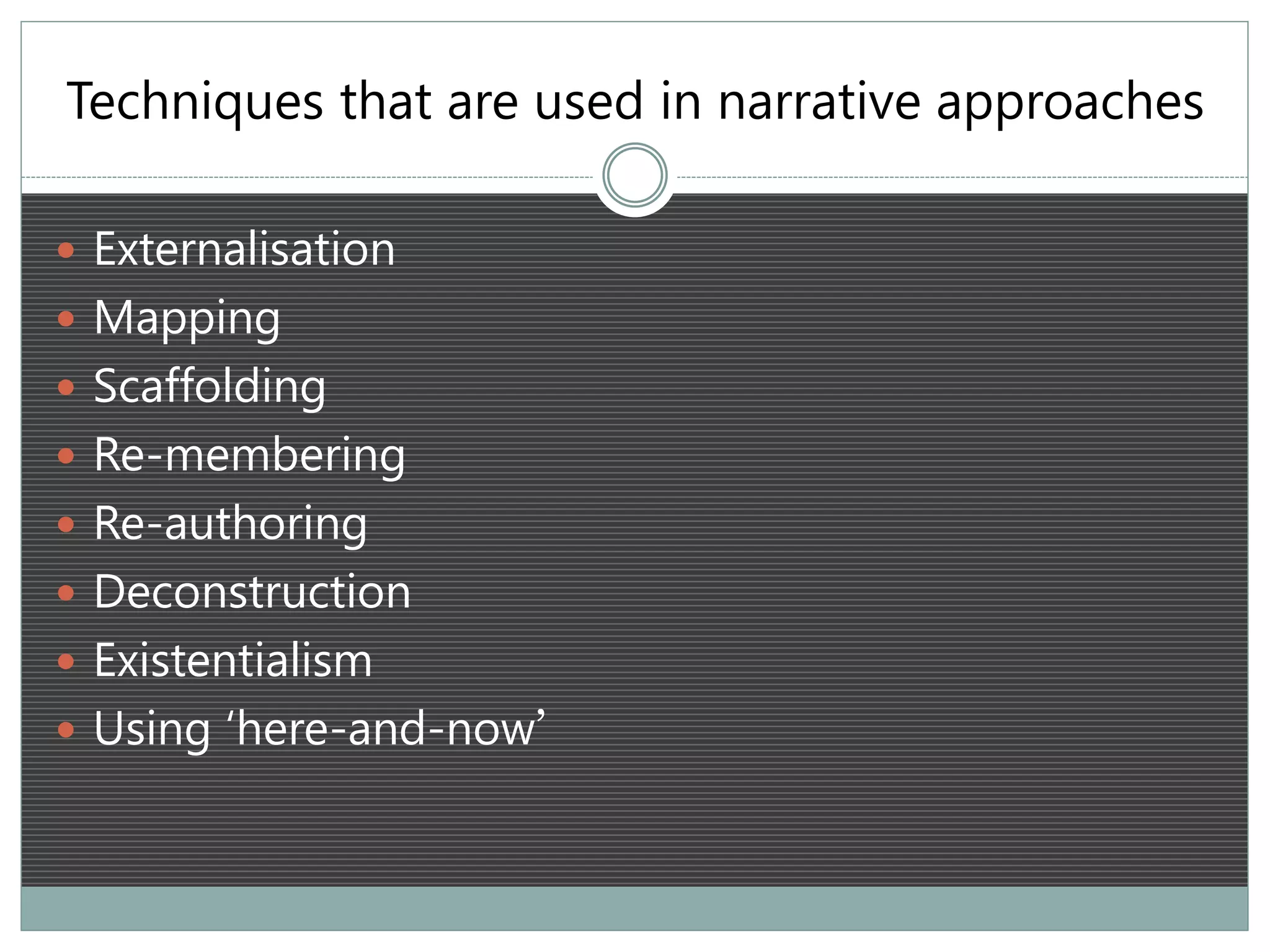 Narrative Therapy by Michael White & David Epston | PPTX
