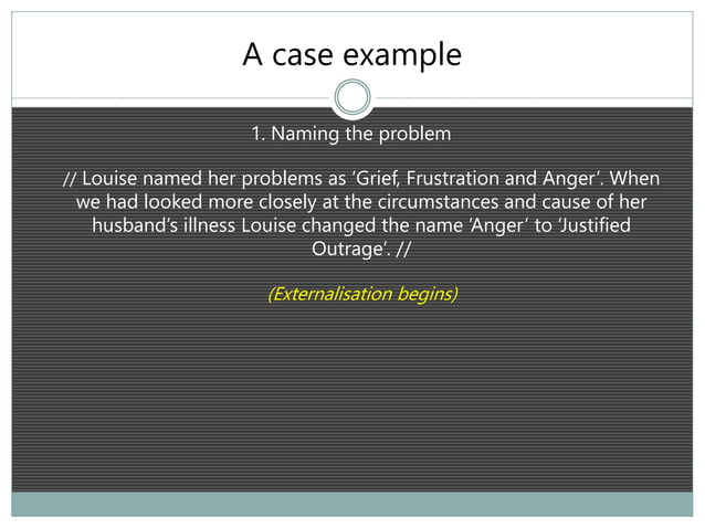 Narrative Therapy by Michael White & David Epston | PPTX