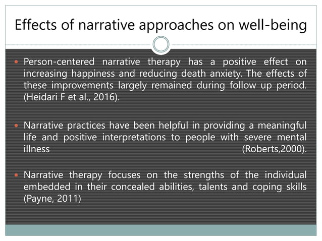 Narrative Therapy by Michael White & David Epston | PPTX