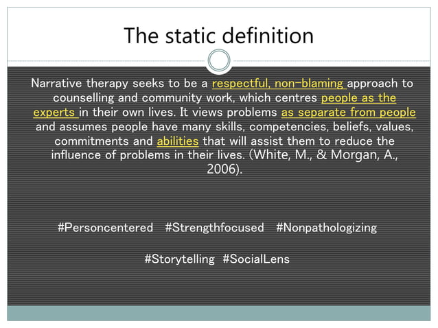 Narrative Therapy by Michael White & David Epston | PPTX