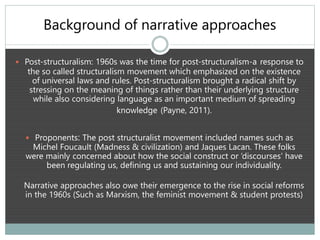 Narrative Therapy by Michael White & David Epston | PPTX