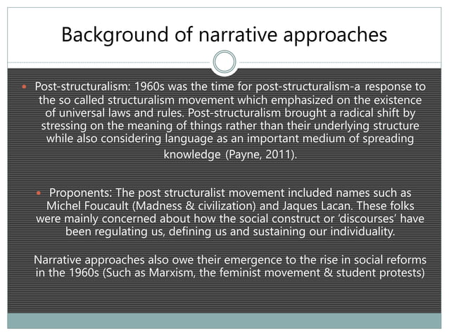 Narrative Therapy by Michael White & David Epston | PPTX