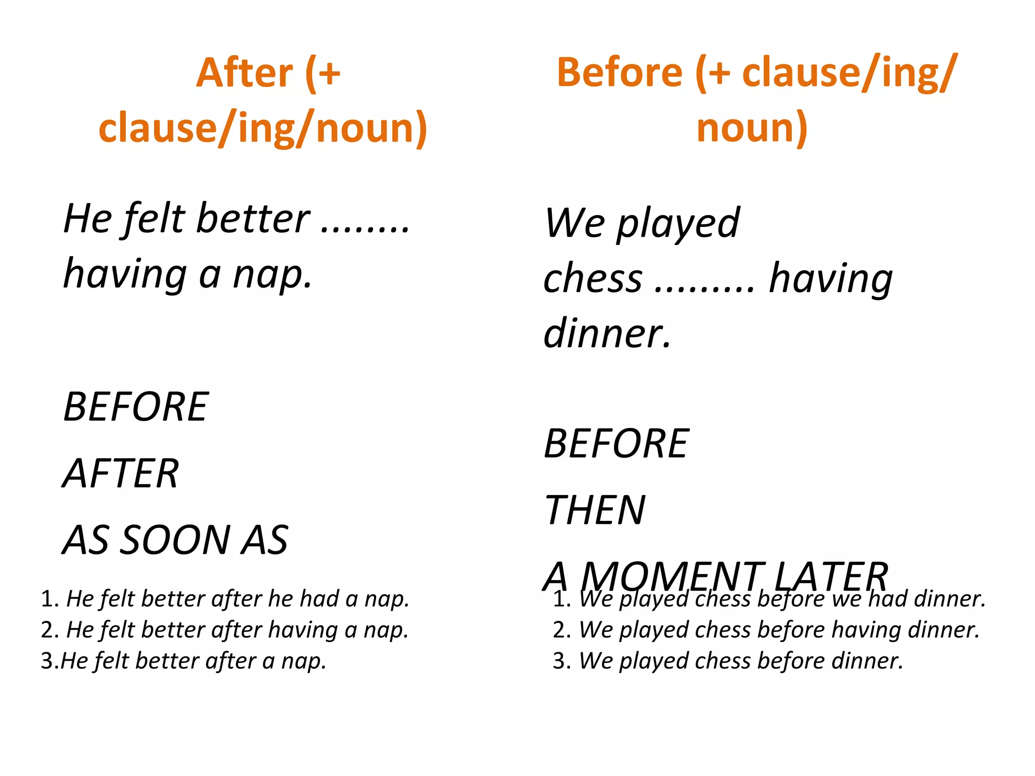 Time Linking Words | PPT