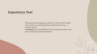 narrative versus expository. It is necessary for student to understand ...