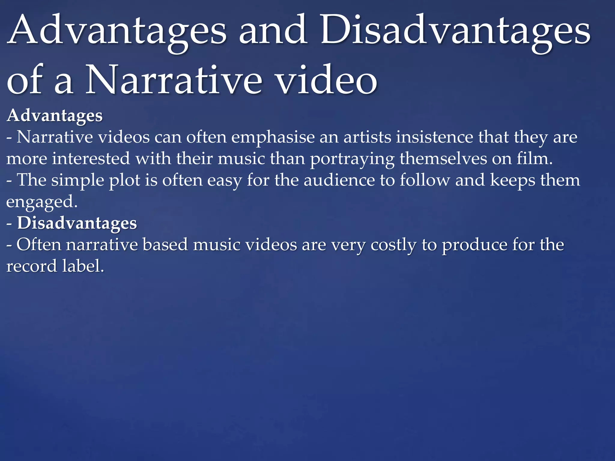 Narrative Music Videos | PPTX