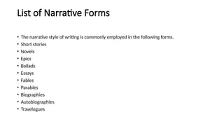 NARRATIVE WRITING for english exams for university students | PPTX