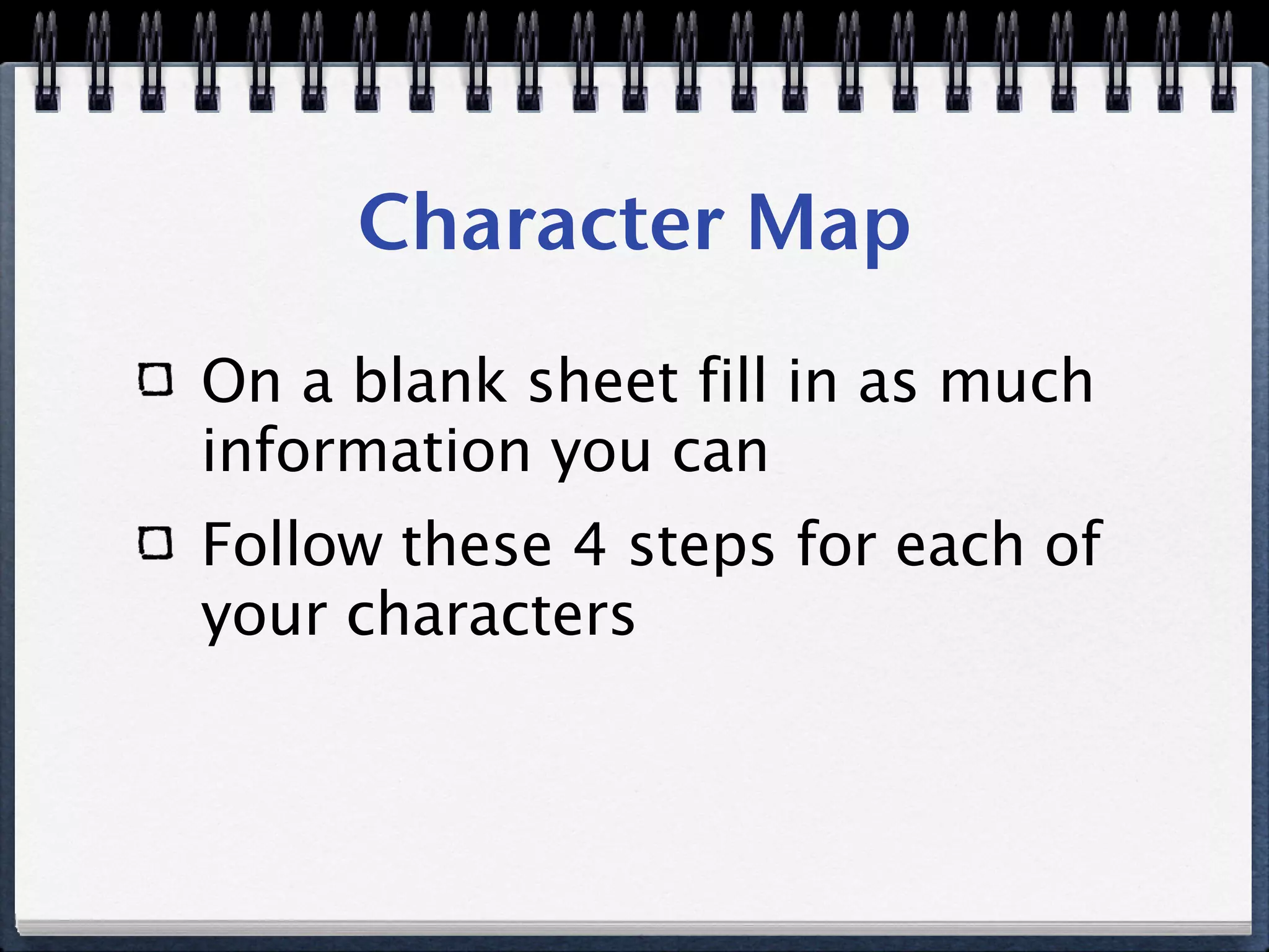 Narrative writing characters | KEY