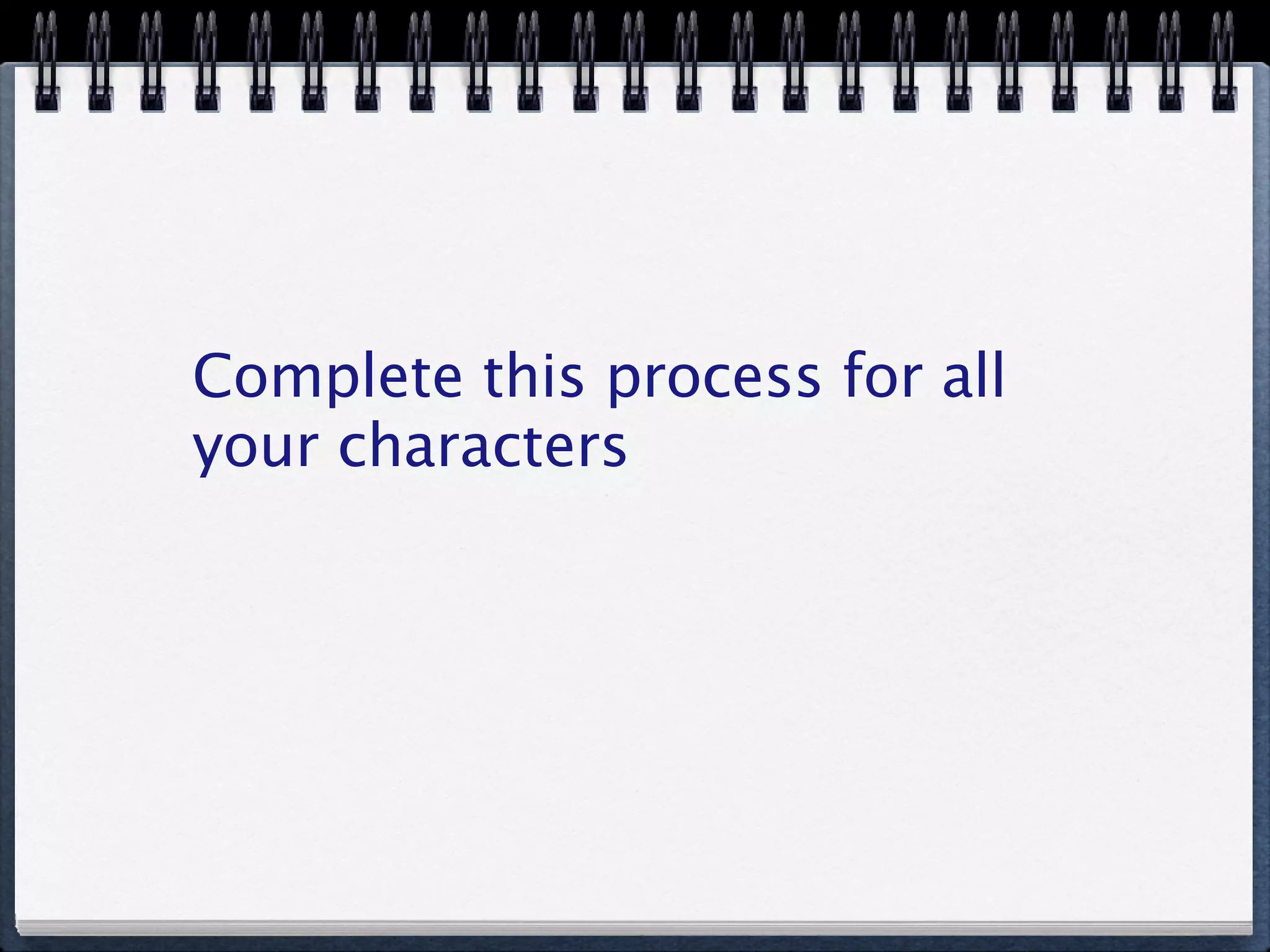 Narrative writing characters | KEY