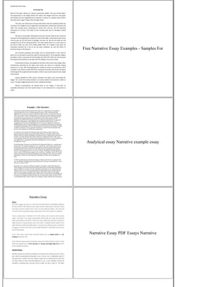 Narrative Writing Essay | PDF