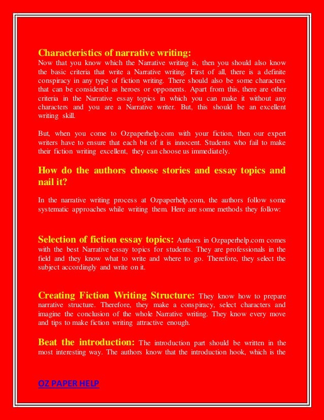 Narrative writing help