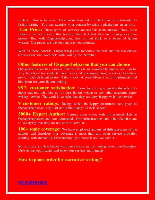 Narrative writing help