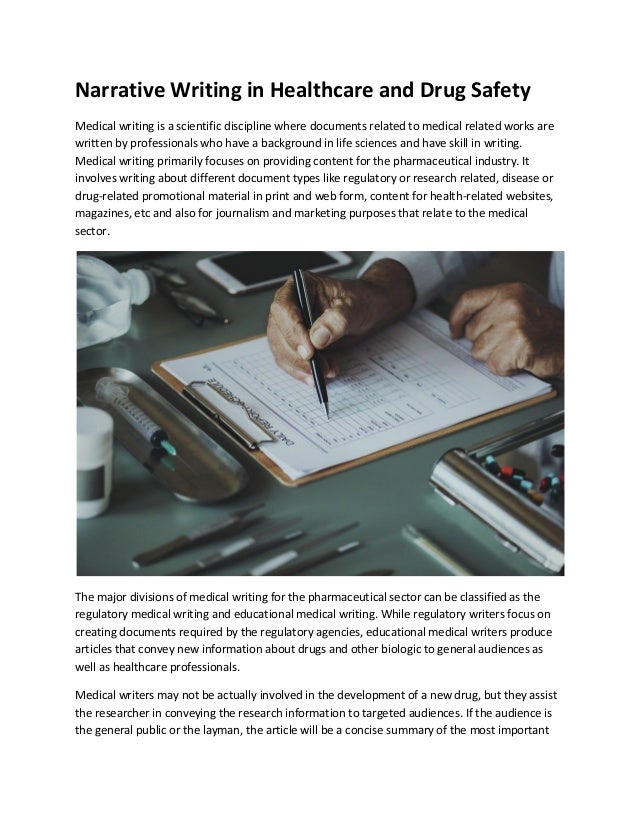 Narrative writing in healthcare and drug safety