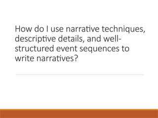 narrative writing project presentation for HS students | PPTX