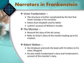 Narrative techniques in the Frankenstein | PPTX