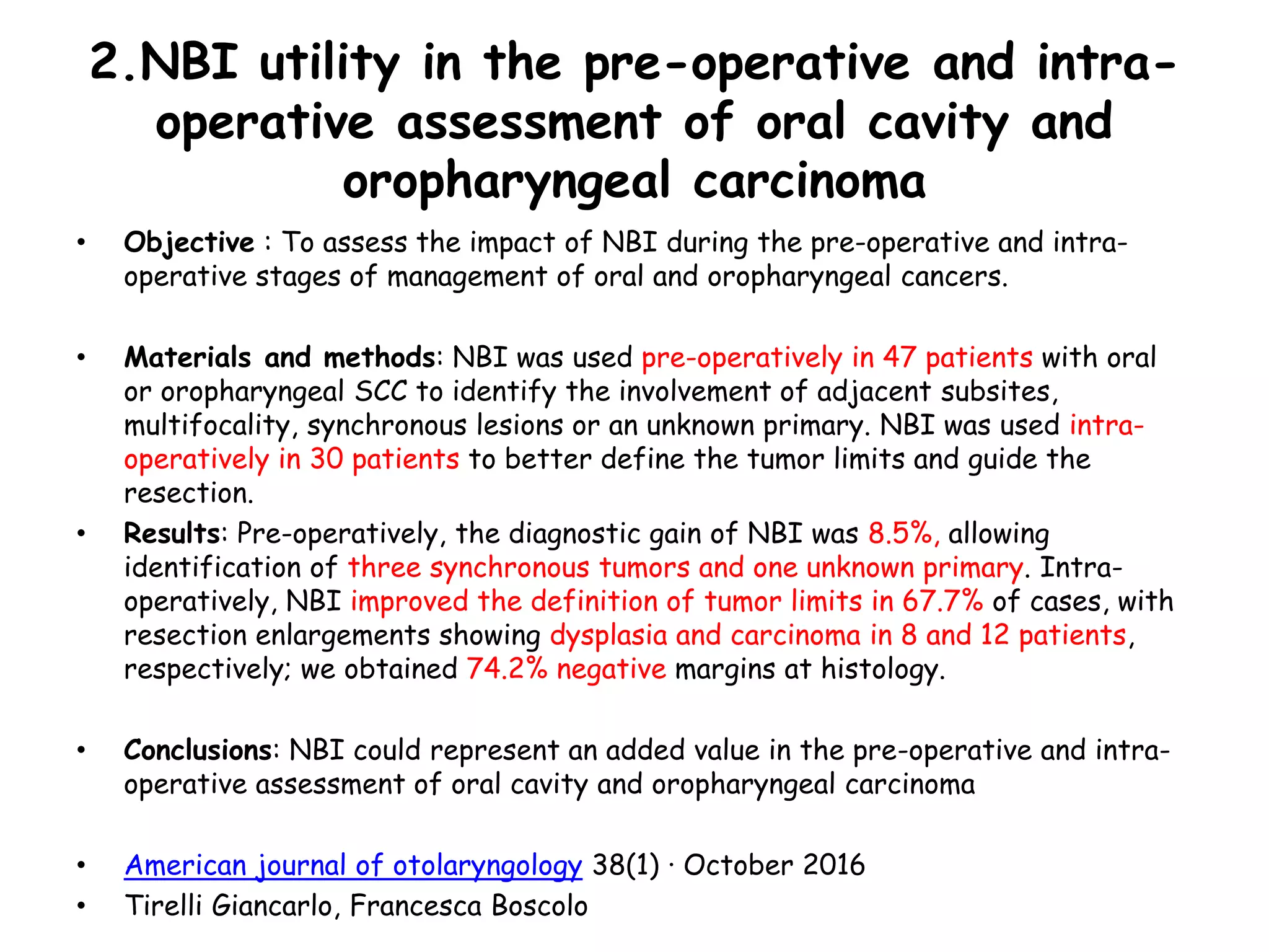 Narrow band imaging(nbi) in ent -Dr.Ashly Alexander | PPTX