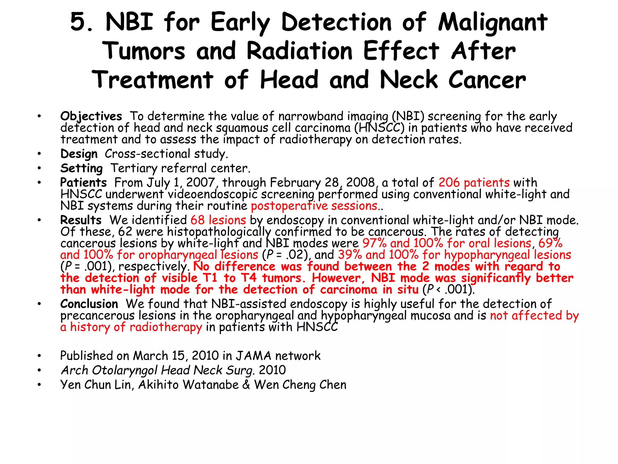 Narrow band imaging(nbi) in ent -Dr.Ashly Alexander | PPTX