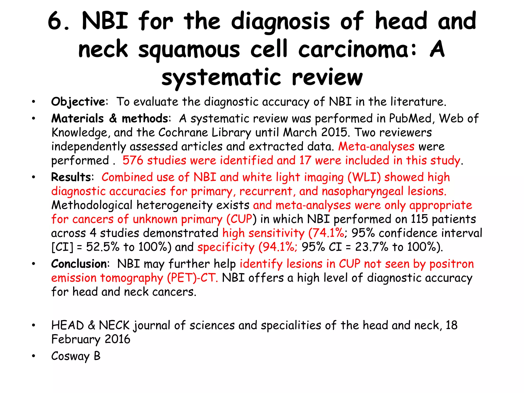 Narrow band imaging(nbi) in ent -Dr.Ashly Alexander | PPTX