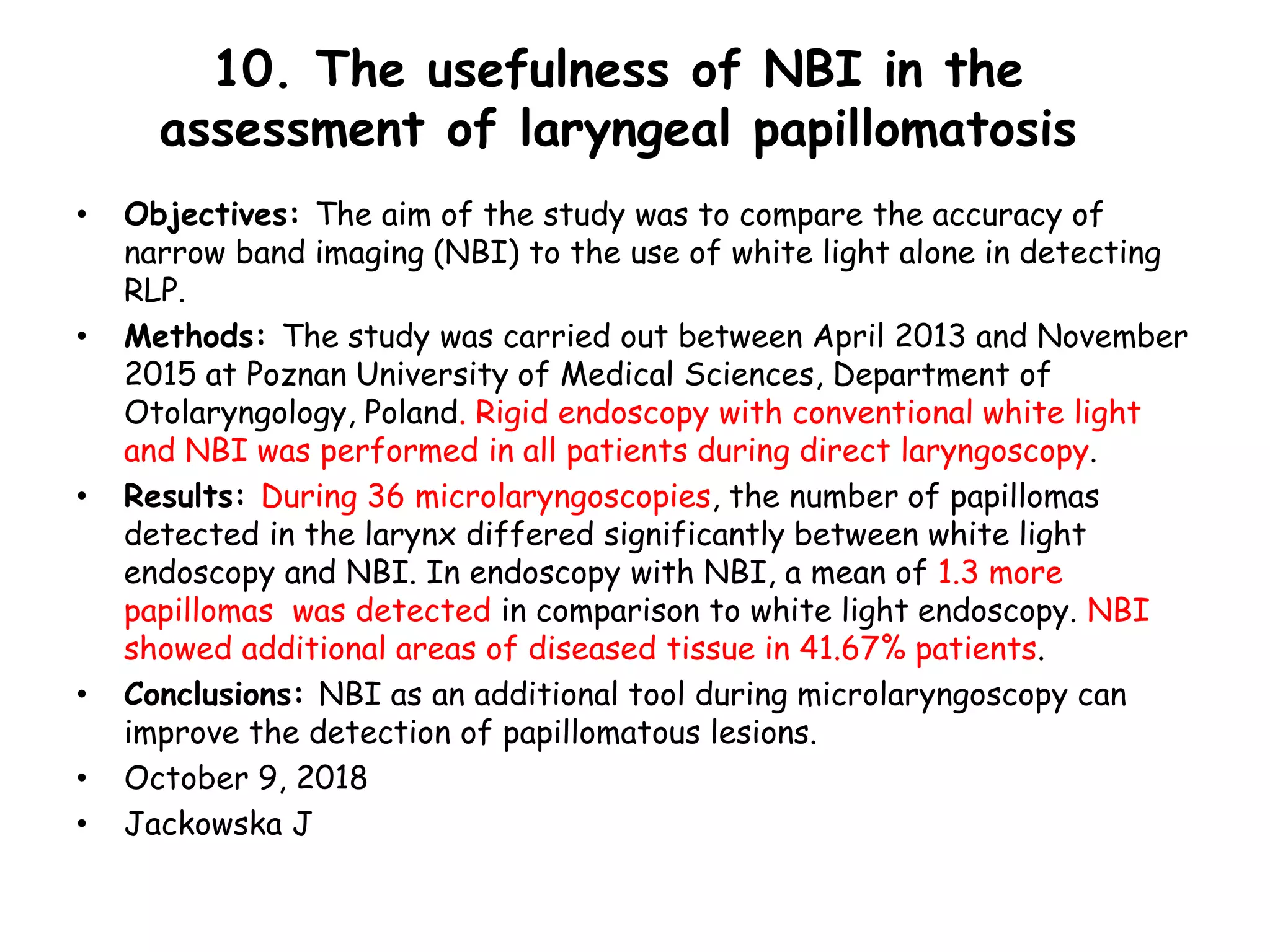 Narrow band imaging(nbi) in ent -Dr.Ashly Alexander | PPTX