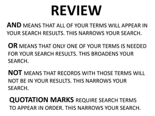 How To Narrow Or Broaden A Search | PPTX
