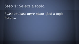 Narrowing Down a Research Topic | PPTX