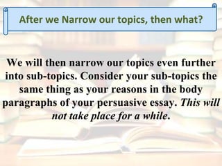 Narrowing thesis statement | PPTX