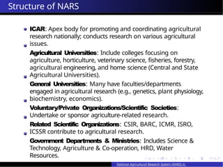 NATIONAL AGRICULTURAL RESEARCH SYSTEM PPT | PPTX
