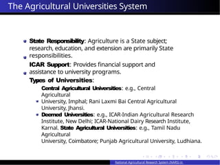 NATIONAL AGRICULTURAL RESEARCH SYSTEM PPT | PPTX