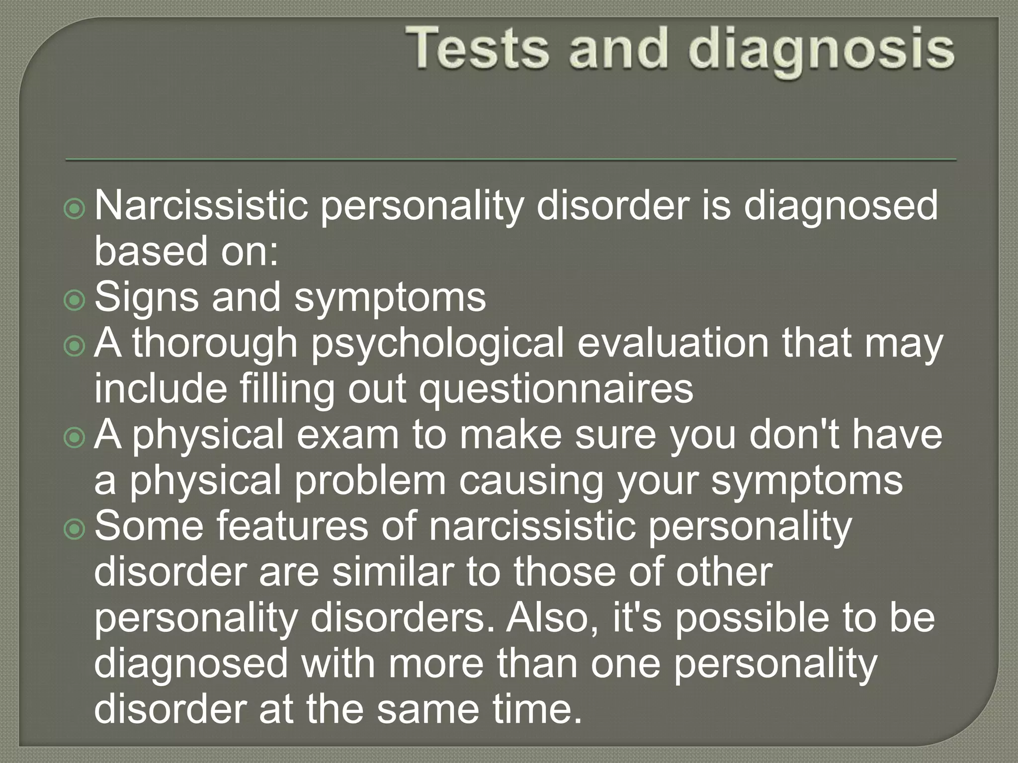 narcissistic personality disorder | PPTX