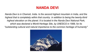 Narural heritage site nanda devi | PPT