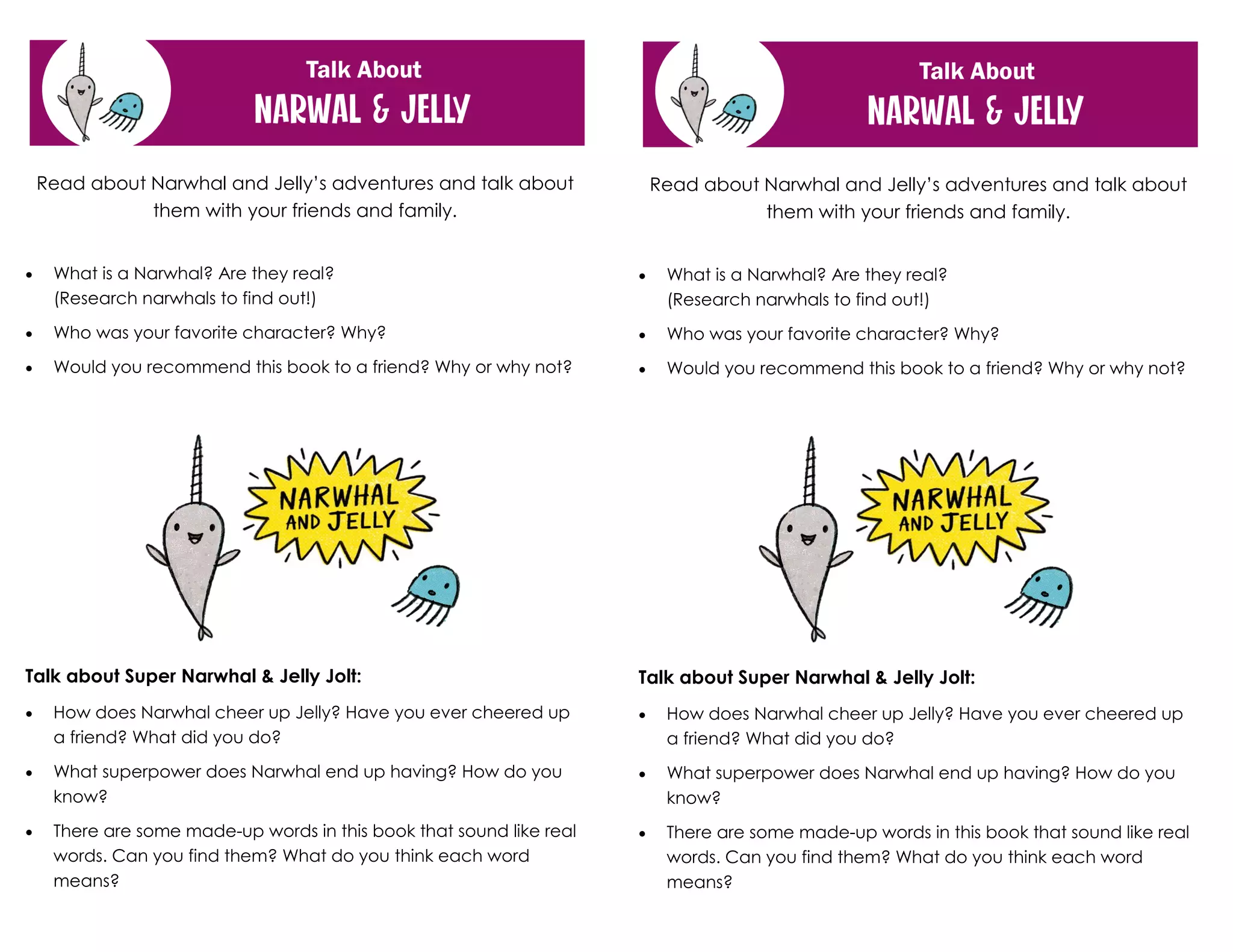 Narwhal & Jelly Discussion Questions | PDF