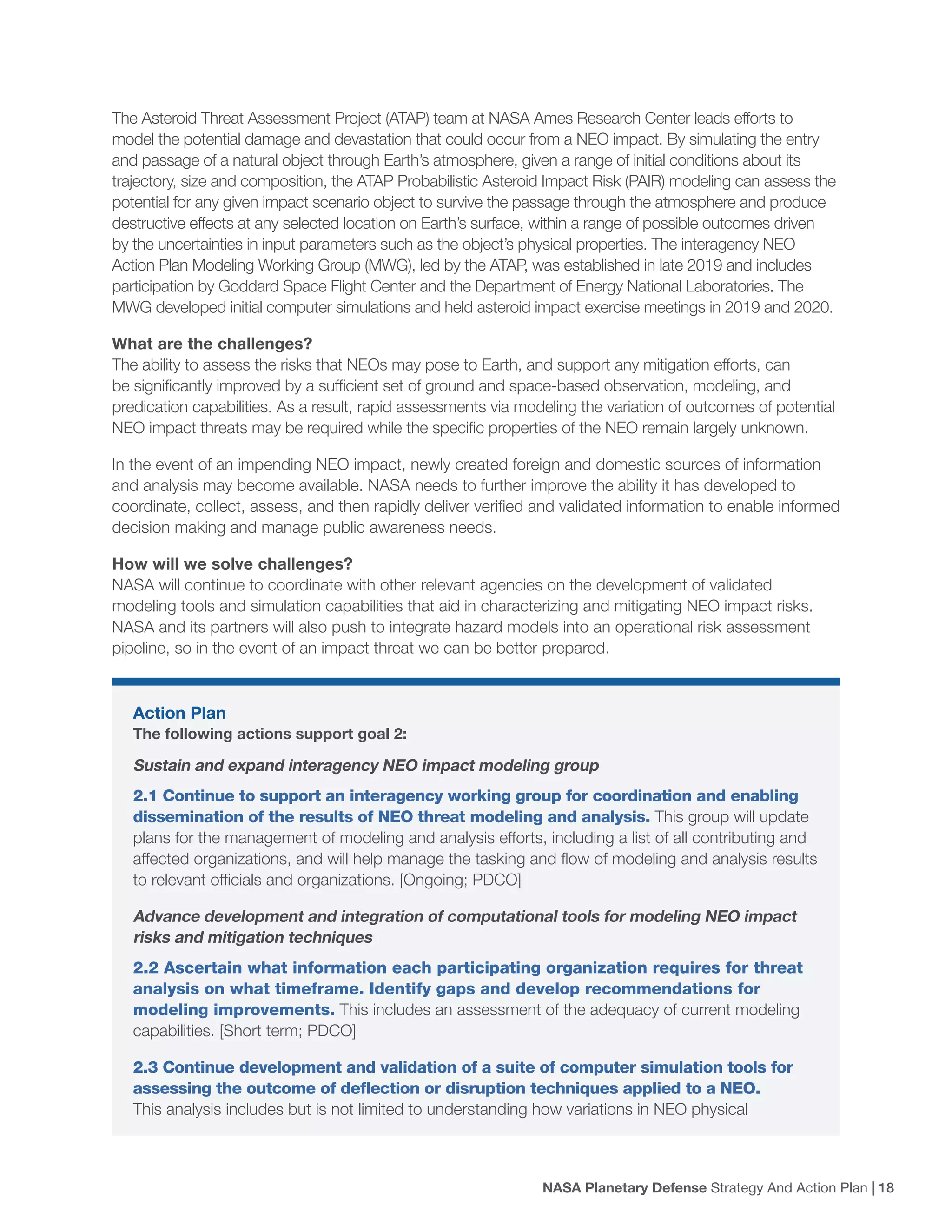 NASA Planetary Defense Strategy And Action Plan | PDF | Geography | Science