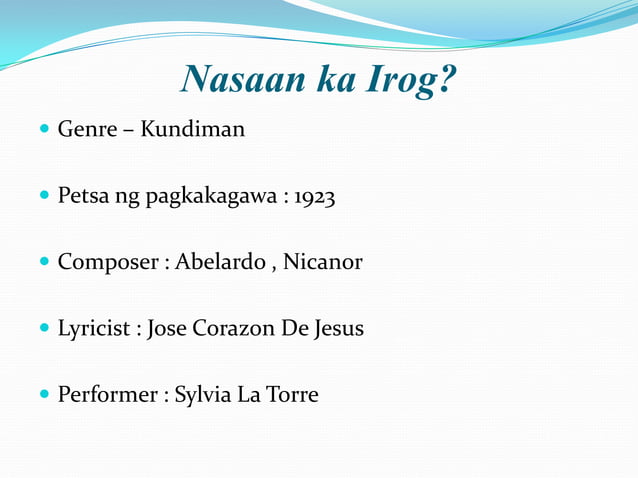 Nasaan ka irog | PPTX