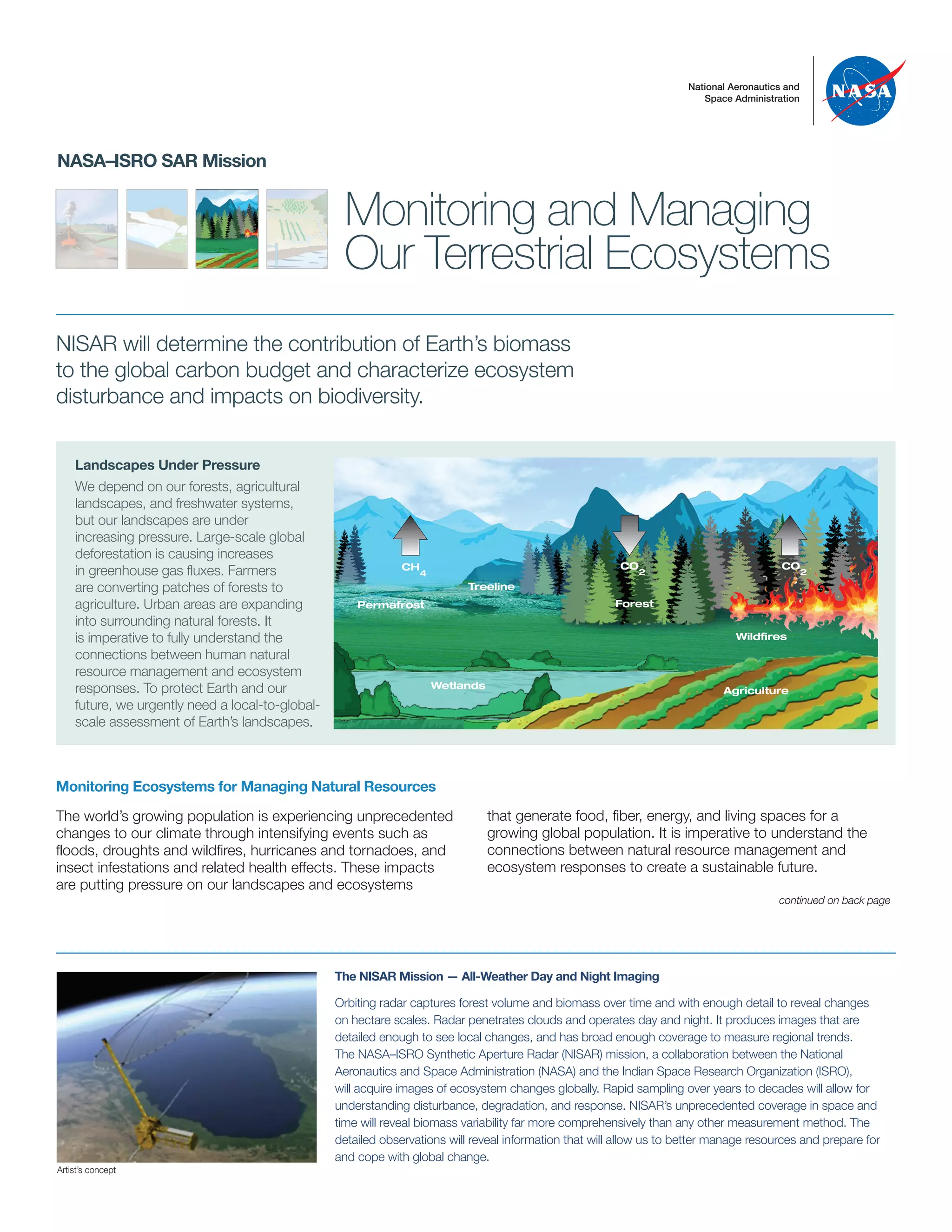 NISAR NASA-ISRO Synthetic Aperture Radar (NISAR) Ecosystems | PDF